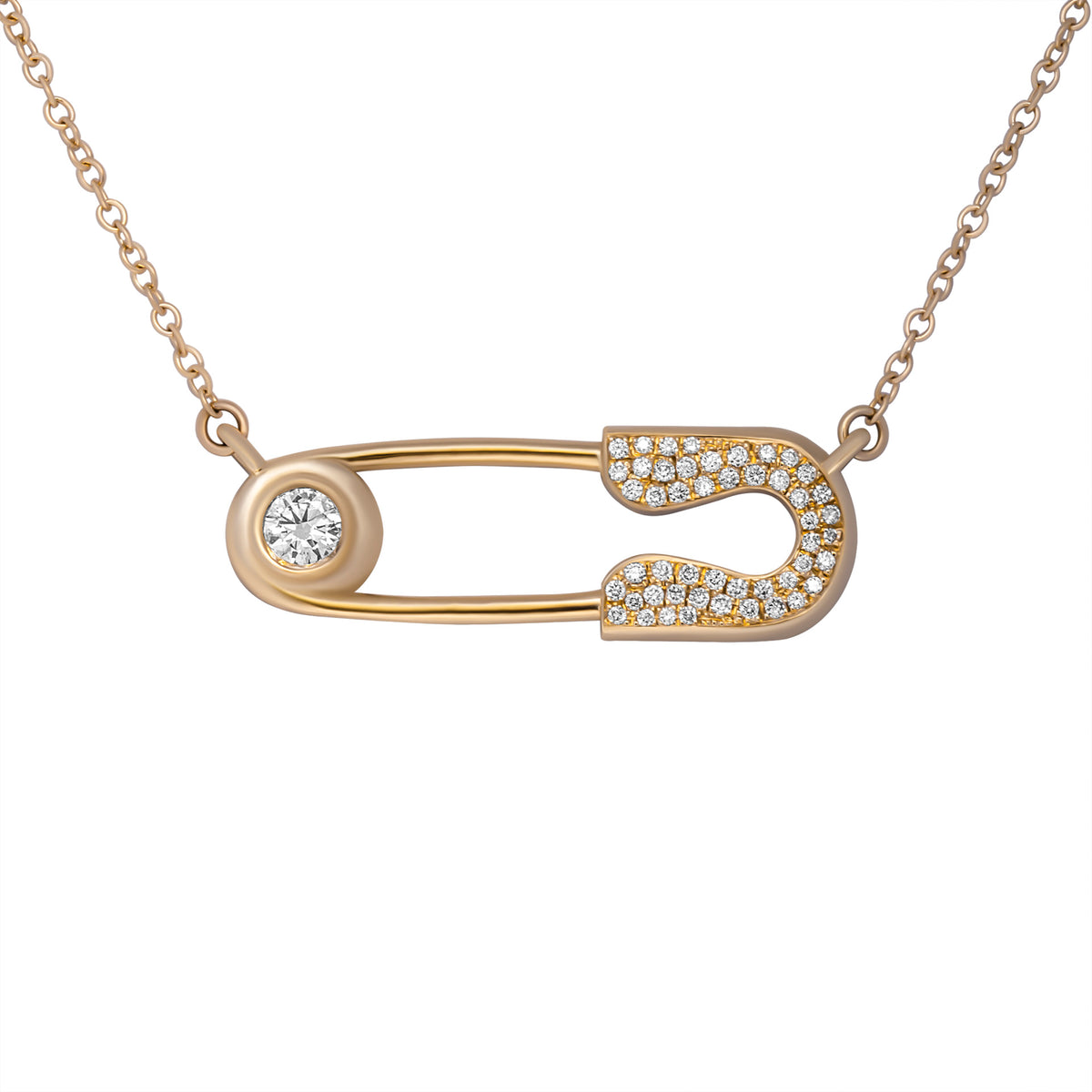 14K Yellow Gold Diamond Pin Pendant — M&V Vanguard Jewelry