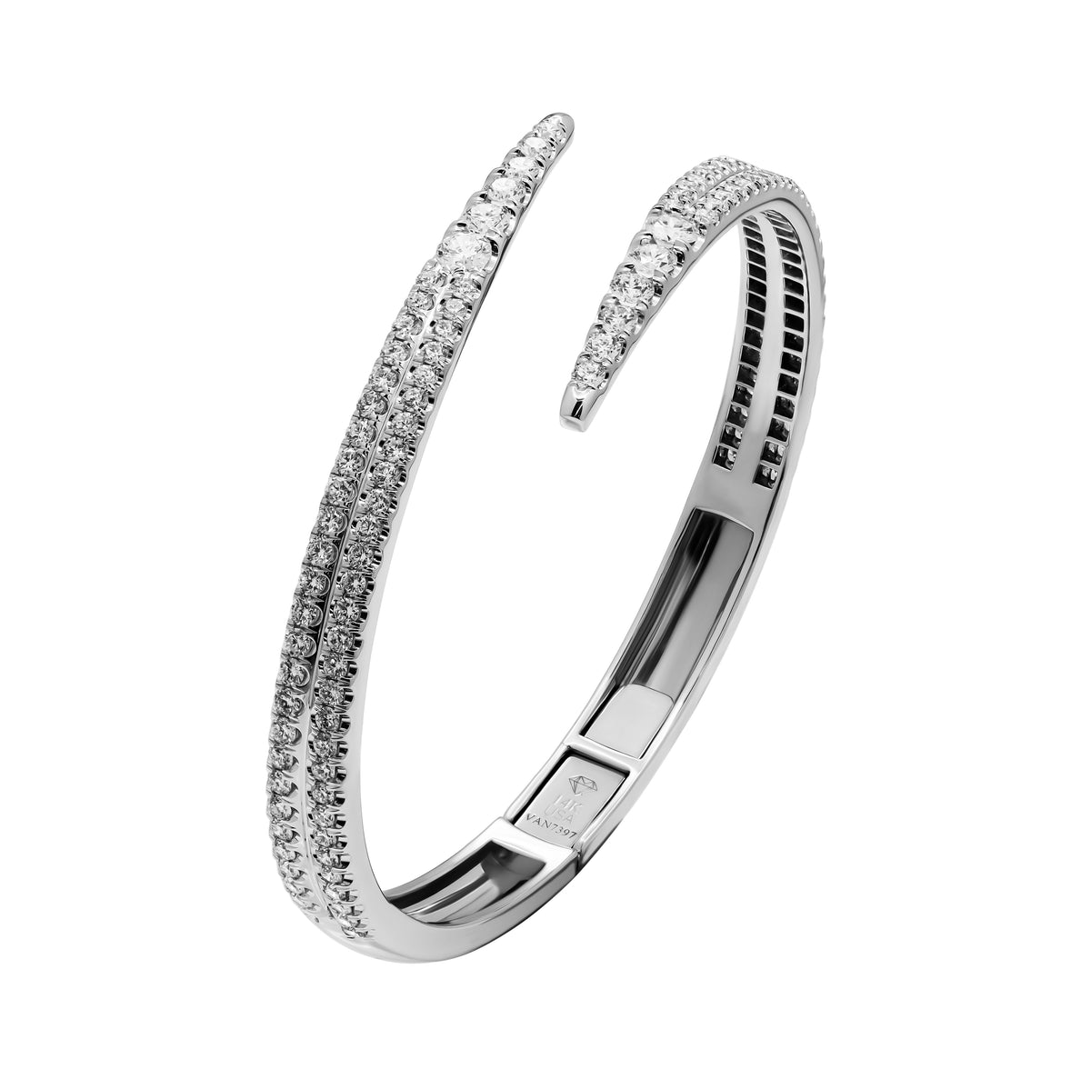 Diamond Pave Overlap Bangle Bracelet — M&V Vanguard Jewelry