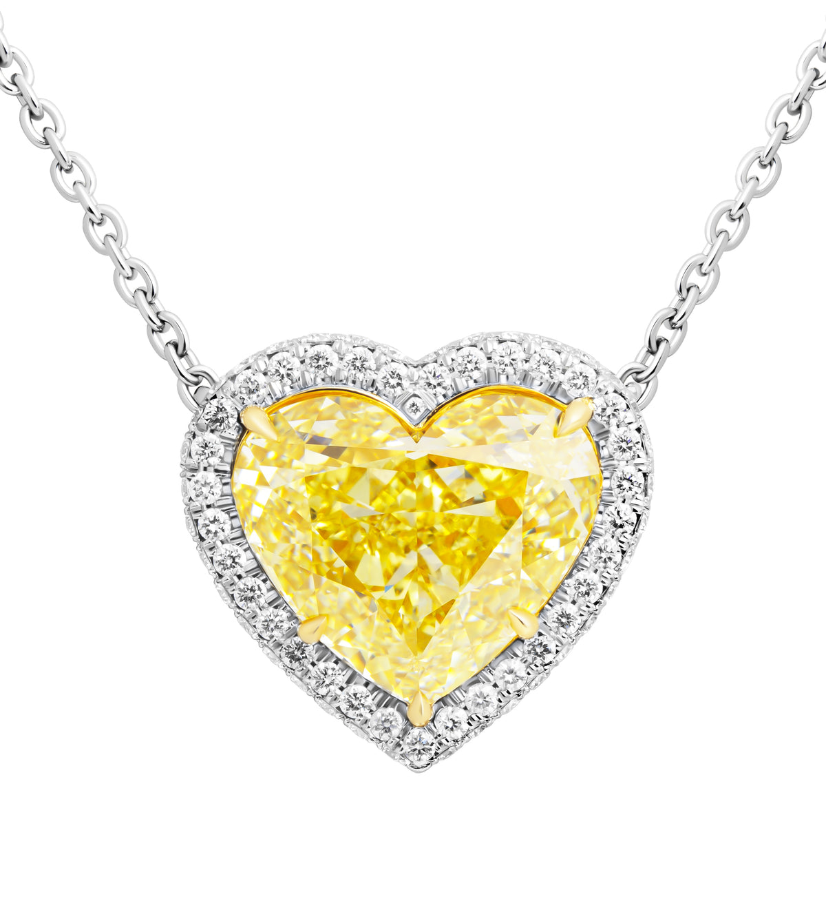 GIA Certified Pendant with 10.14ct Fancy Yellow Heart Shape — M&V ...