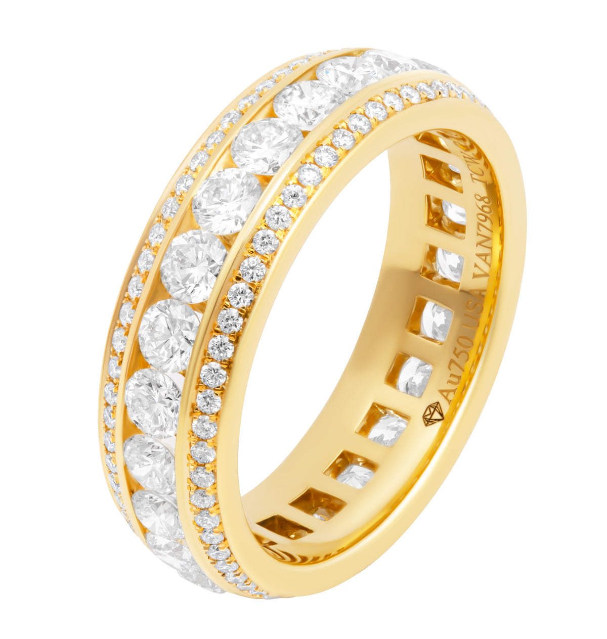 Diamond Eternity 3 row band — M&V Vanguard Jewelry