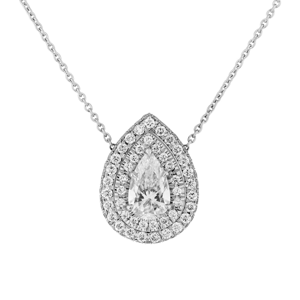 GIA Certified Pear Shape Diamond Pendant — M&V Vanguard Jewelry