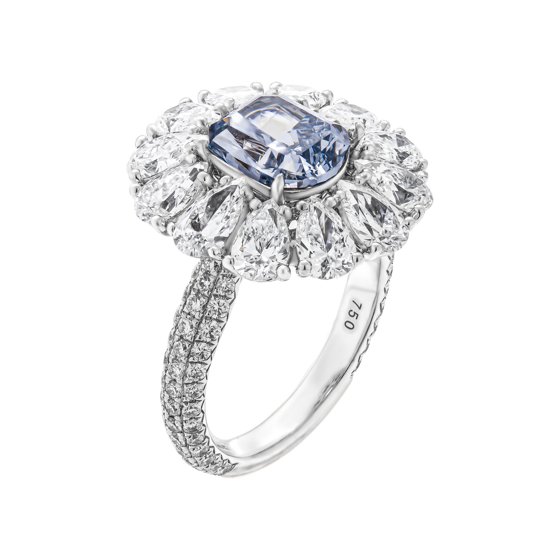GIA Certified 1.82ct Fancy Vivid Blue Diamond Ring — M&V Vanguard Jewelry